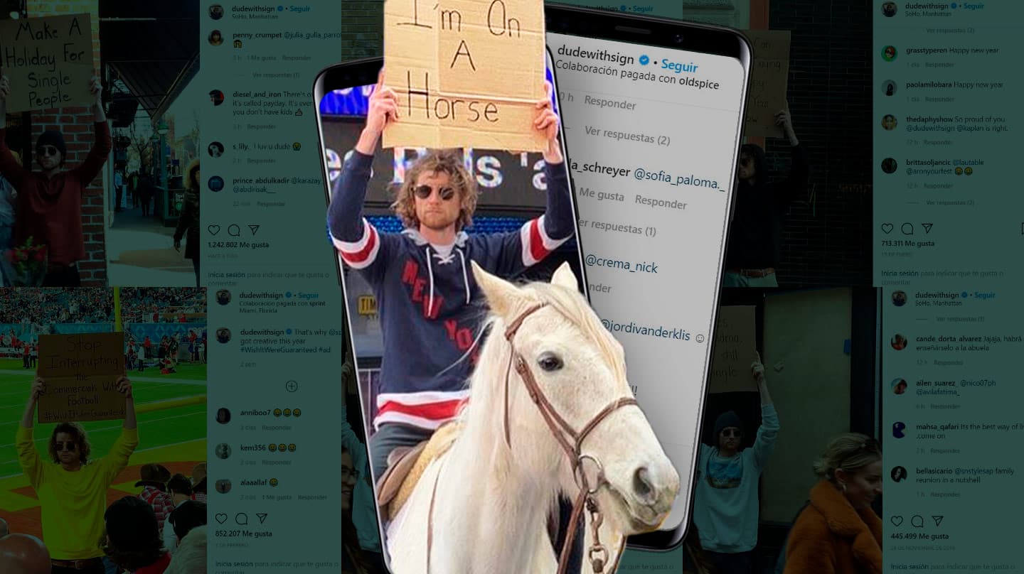 'Dudewithsign': El 'tío del cartel' que arrasa en redes sociales