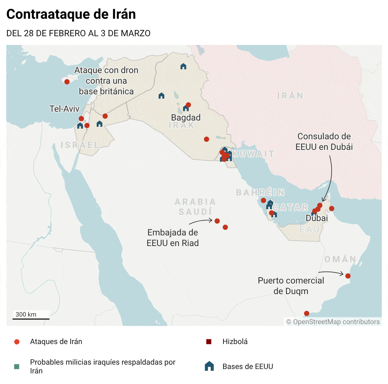 La evolución de la guerra contra Irán en mapas