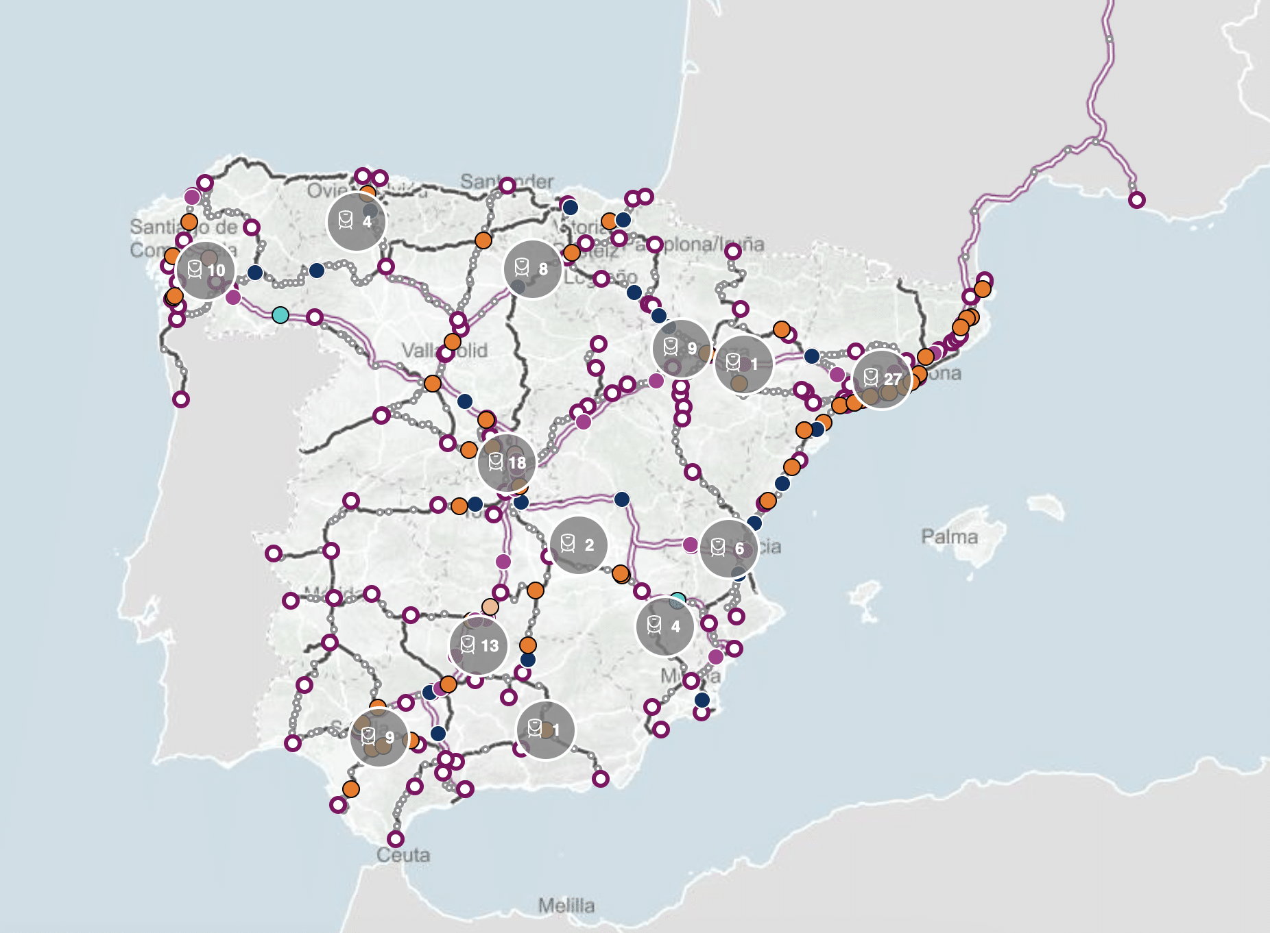 La ubicación de los trenes en tiempo real, la nueva web de Renfe